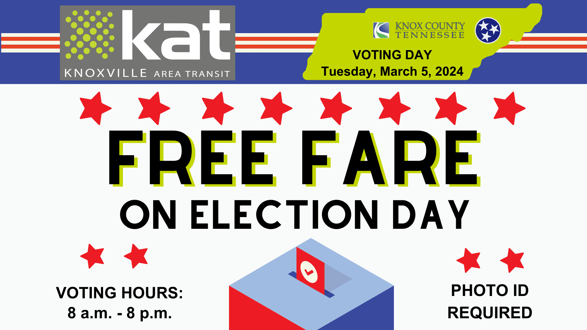 Knoxville Area Transit (KAT) Provides Easy Voting Access with Fare-Free ...